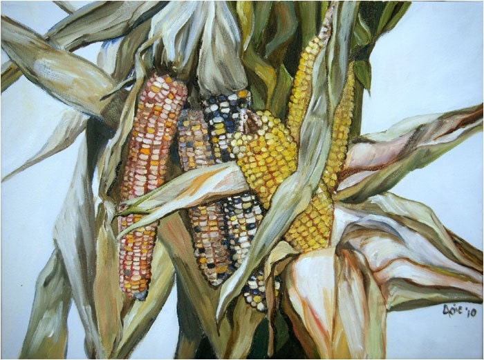 Harvest Corn Still Life Painting 16x12in Original Oil - Etsy