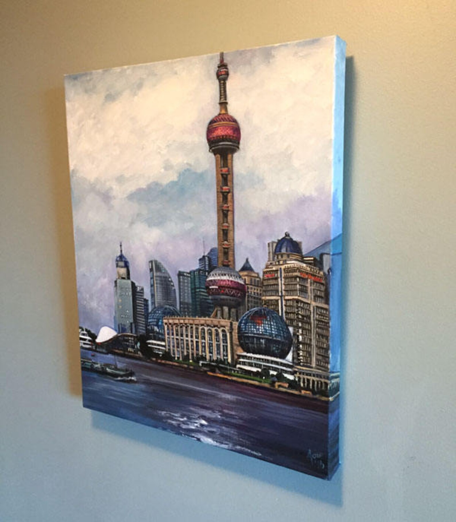 Shanghai Cityscape Original Oil Painting - 16x20 - Etsy