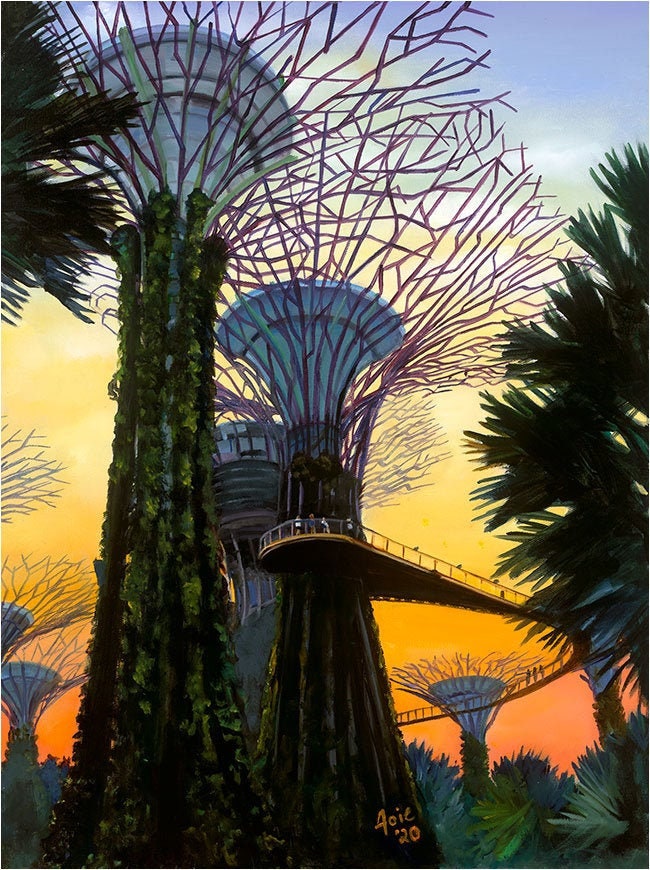 Supertrees Singapore 14x18in Giclee Art Print - Etsy