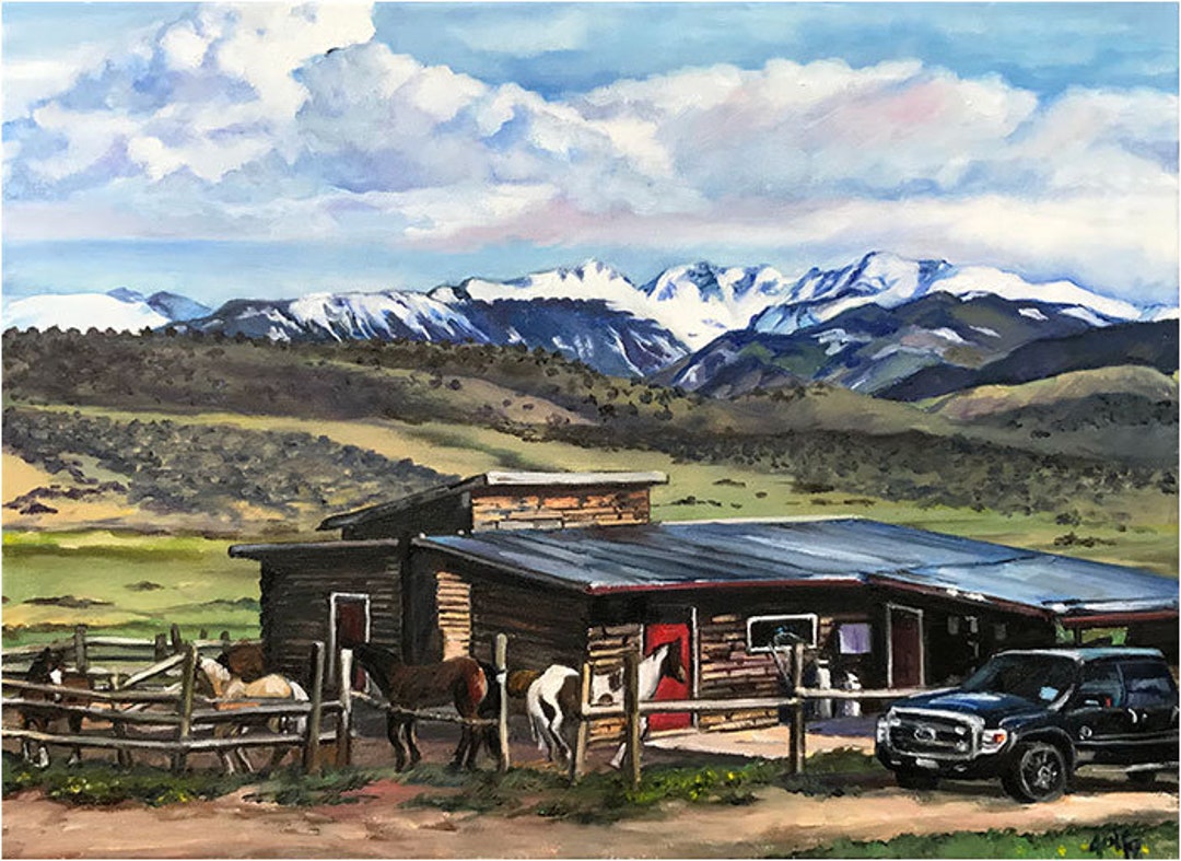 Original Colorado Ranch Oil Painting - 24 X 18 - Etsy