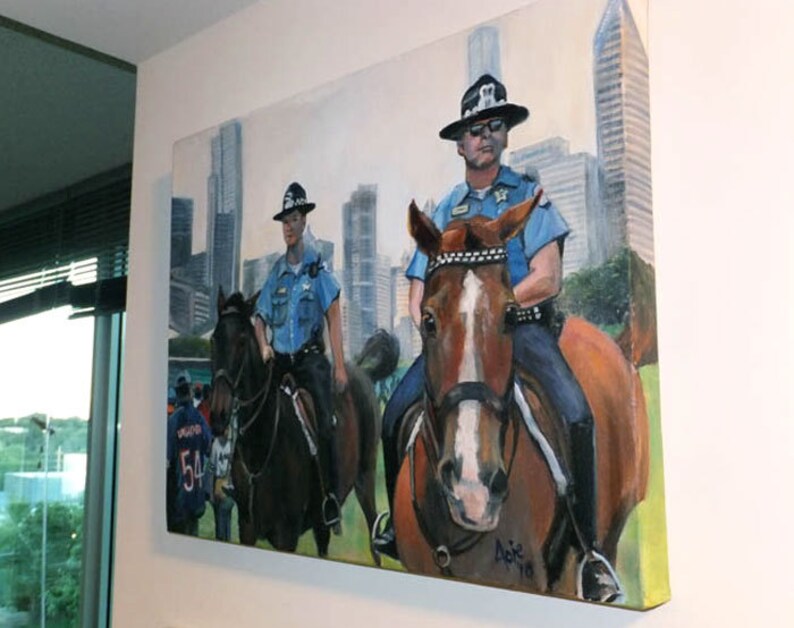 Chicago Mounted Police Original Oil Painting - 20x16 - Etsy