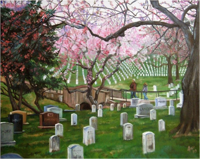 Arlington Cemetery Landscape - 20x16in Original Oil Painting on Sale - Etsy