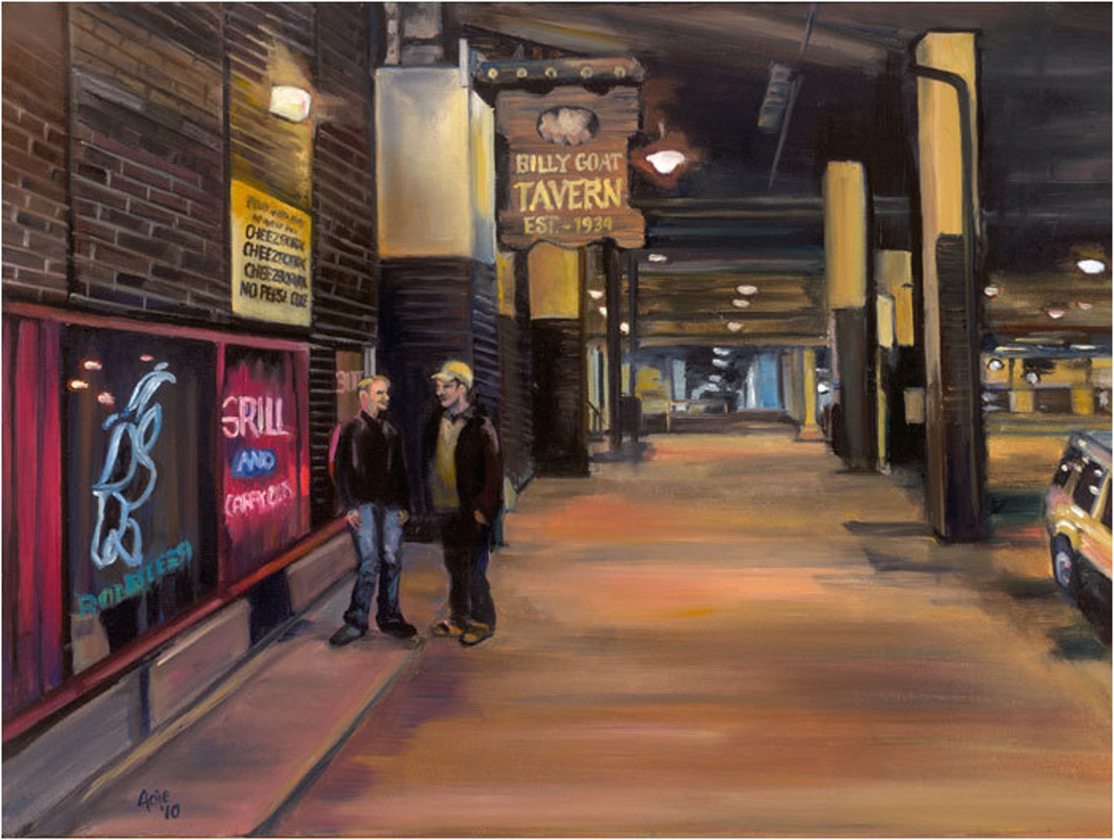 Chicago Restaurant Painting - 24 X 18 Original Oil on Sale - Etsy