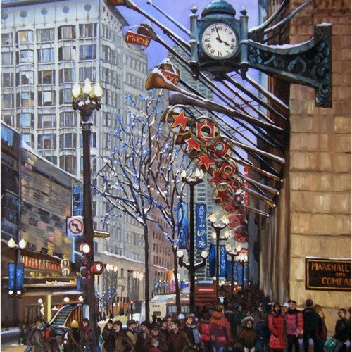 Chicago Skyline Wall Art Print Chicago Loop El Train | Etsy