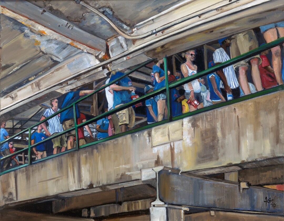 Chicago Baseball Fans Oil Painting - 15x12in Giclee Print - Etsy