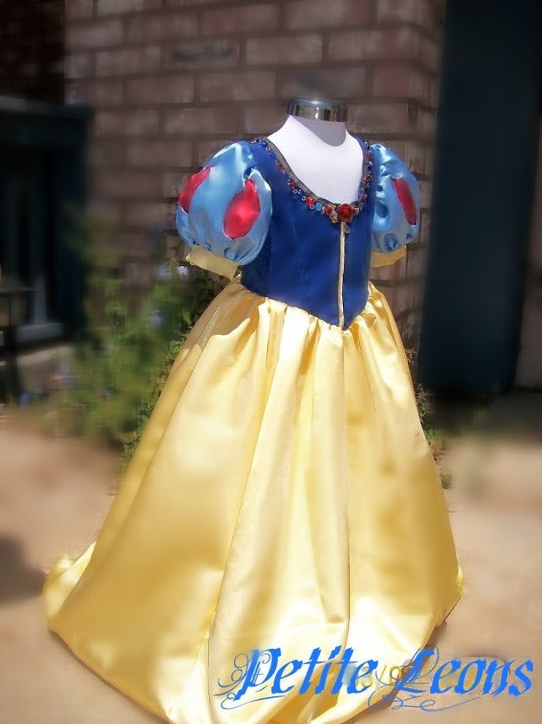 Snow White Costume Cosplay Dress Blue Yellow Red Satin and - Etsy