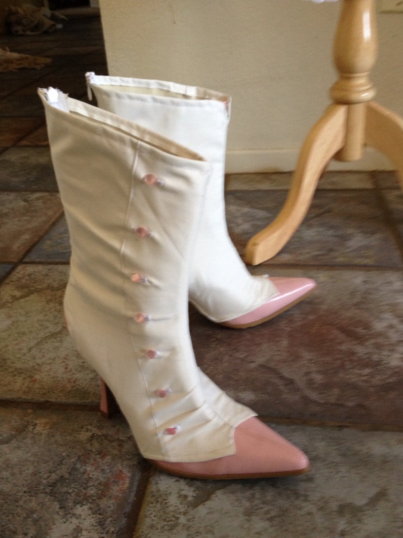 Spats Mary Poppins Jolly Holiday White Boot Covers Pink - Etsy