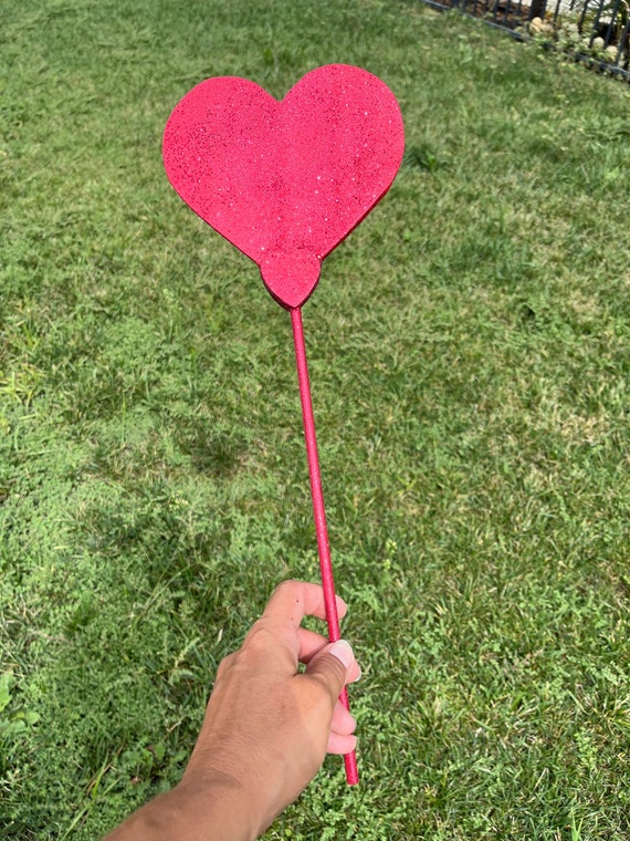Queen of Hearts Scepter Red Heart Glitter Costume Cosplay Wand - Etsy