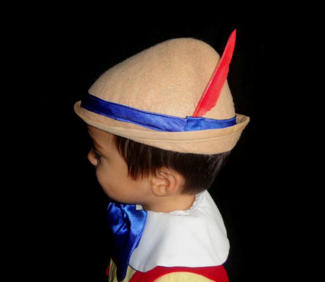 Pinocchio Hat Tyrolean Alpine Style Hat Tan Wool Felt Feather Plume - Etsy