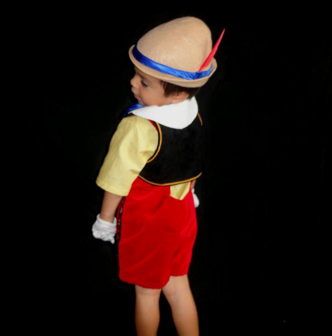 Pinocchio Hat Tyrolean Alpine Style Hat Tan Wool Felt Feather - Etsy