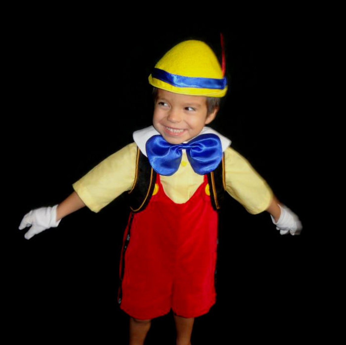 Custom Pinocchio Costume Hat Yellow Tyrolean Alpine Style Hat Tan Wool ...