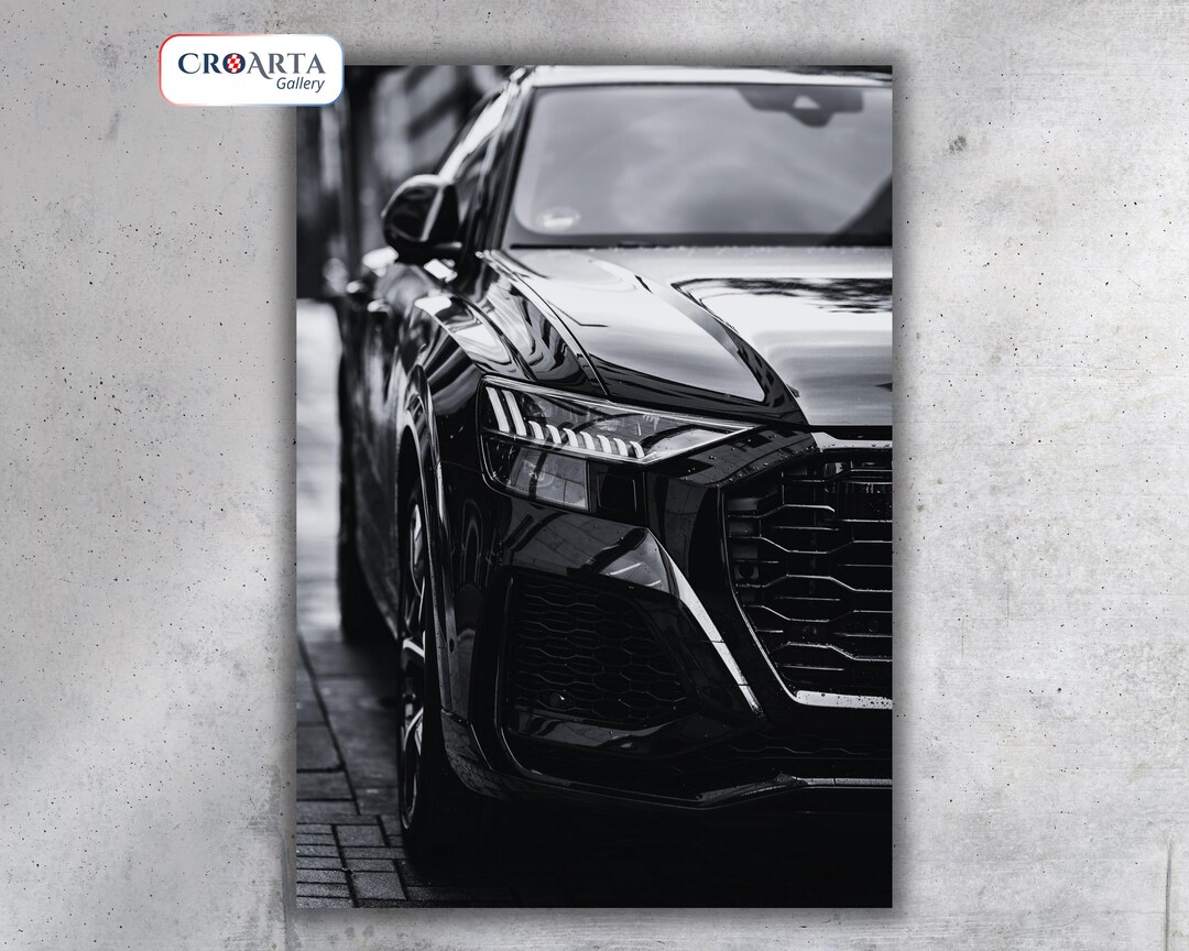 4K Audi RSQ8 Black & White Close-up Poster | High-resolution Luxury ...