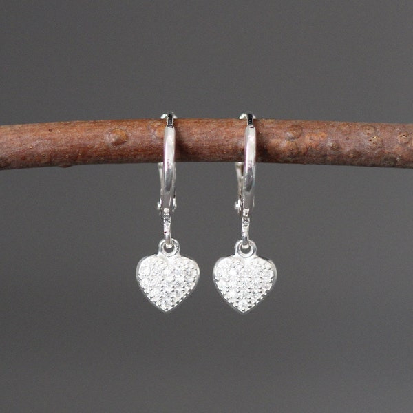 Heart Huggie Earrings - Etsy