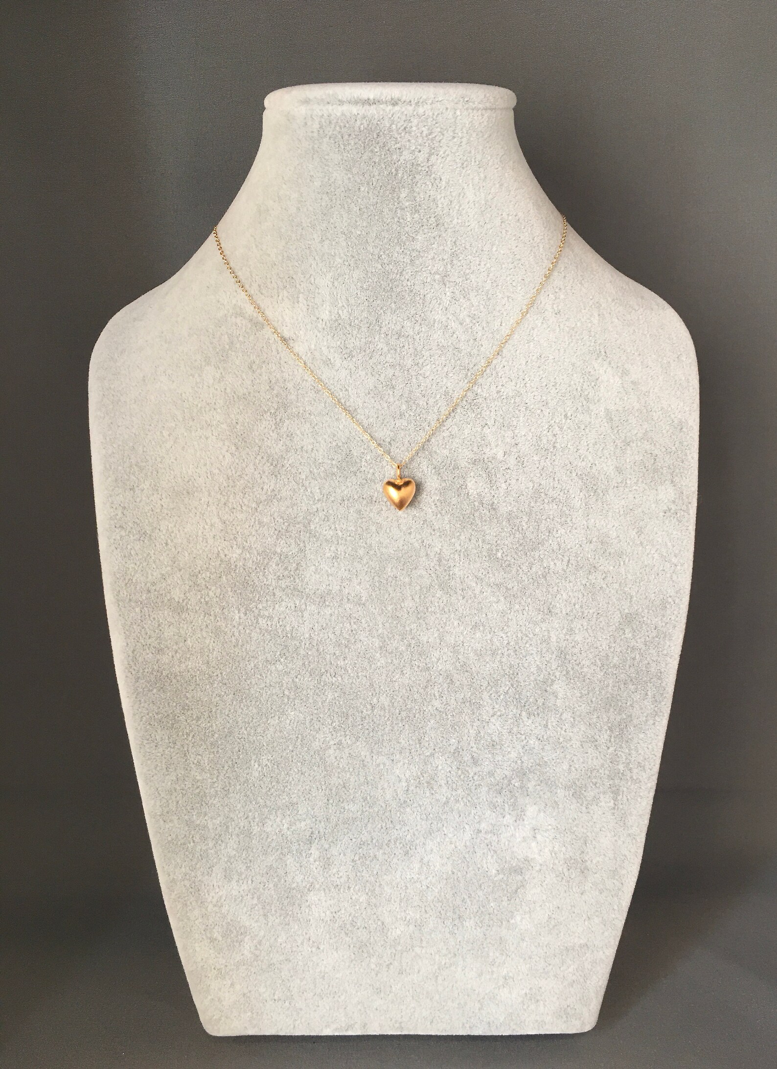 Gold Heart Necklace Small Heart Pendant Brushed Gold Heart - Etsy