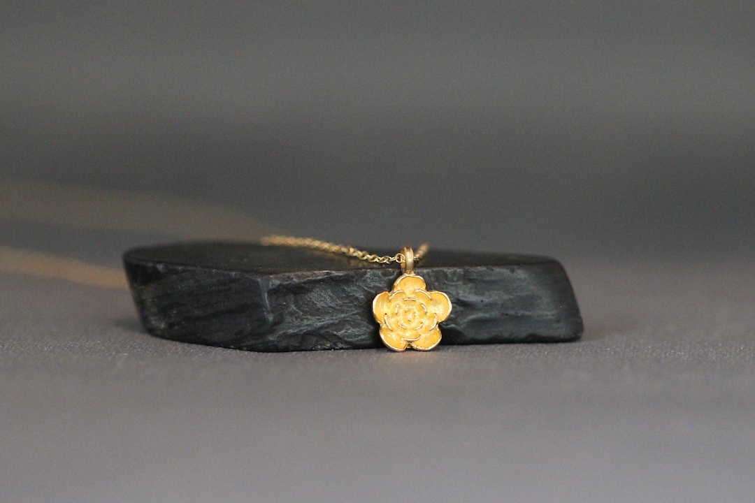 Flower Pendant Necklace - Gold Flower Necklace - Small Flower Necklace ...