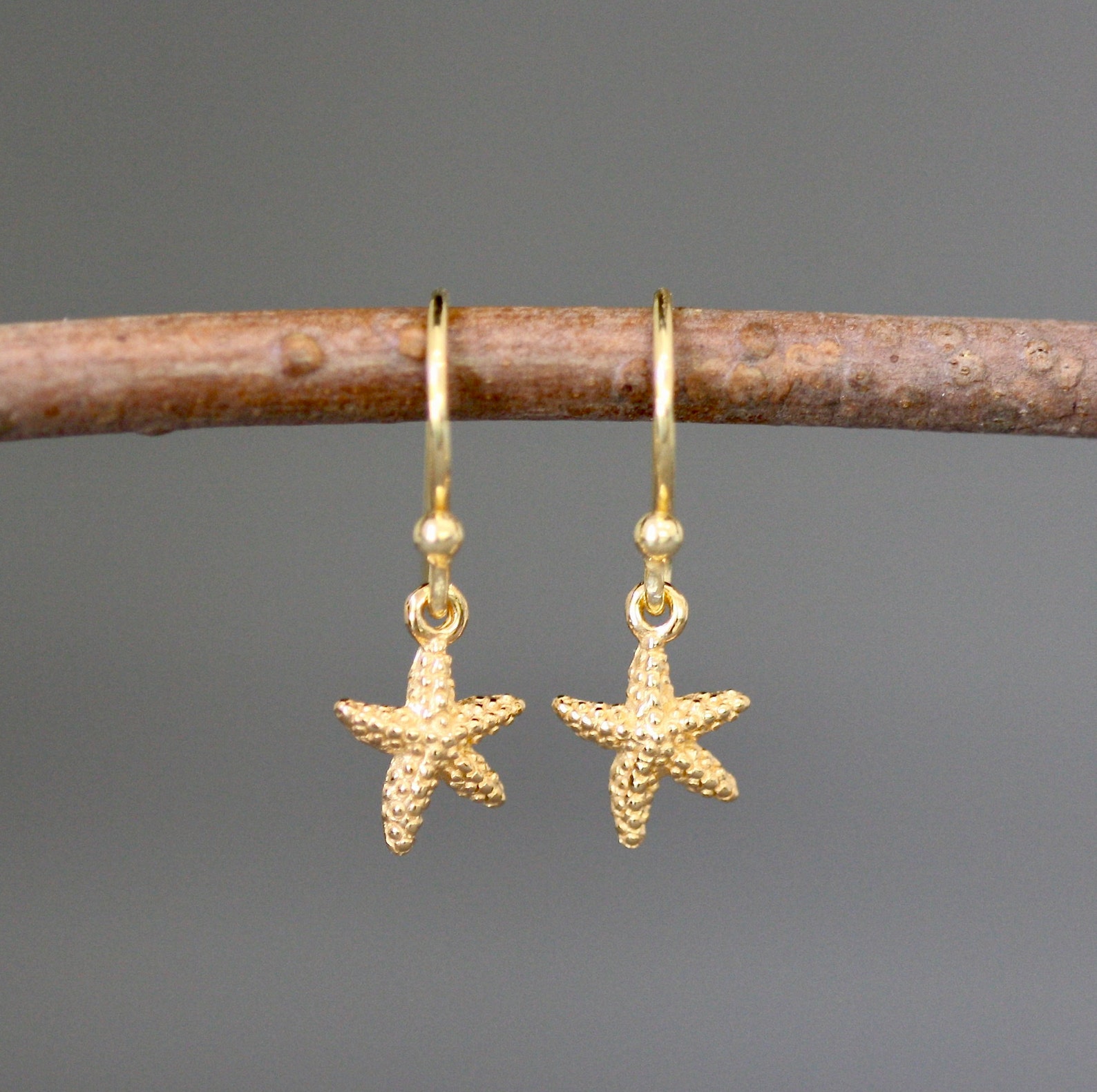 Starfish Earrings Gold Star Earrings Small Star Earrings 14k Gold ...