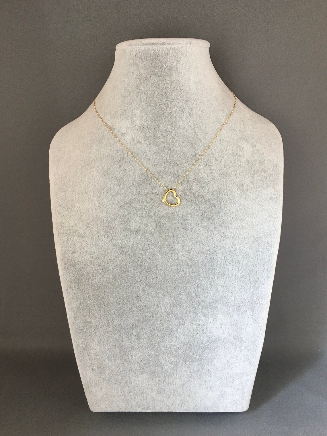 Gold Heart Necklace Simple Heart Pendant Floating Heart - Etsy