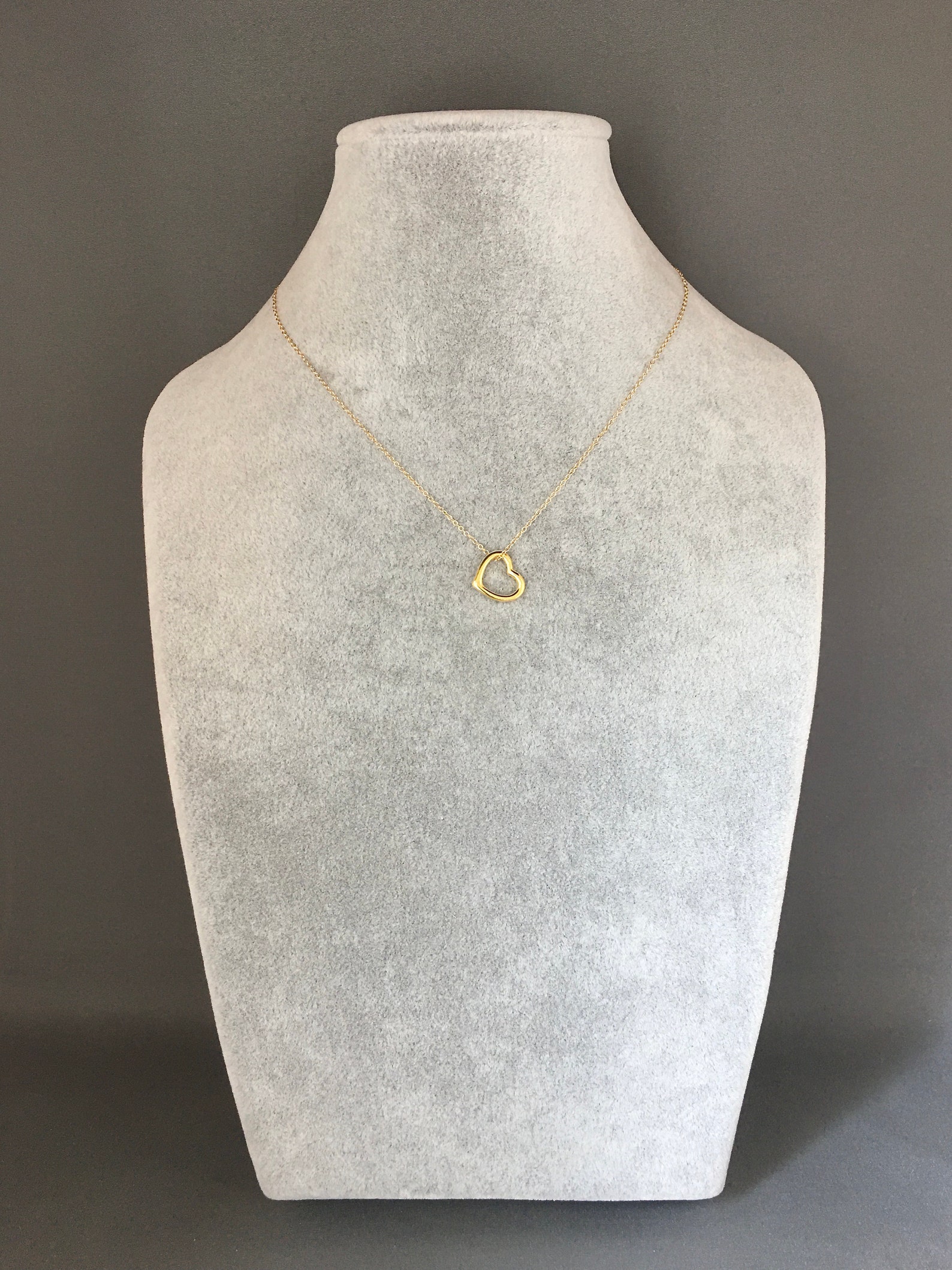 Gold Heart Necklace Simple Heart Pendant Floating Heart - Etsy