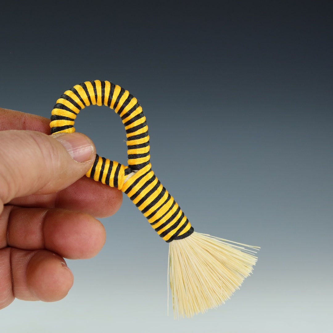 Black and Yellow Tampico Loop Slip Broom, Paint Brush, Hake, Handmade ...