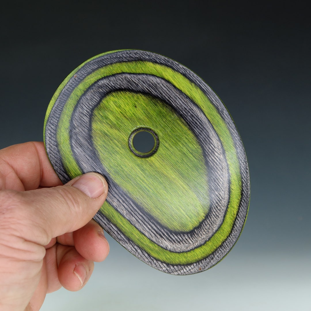 Large Emerald Green and Charcoal Kidney Rib, Pottery Tool - Etsy