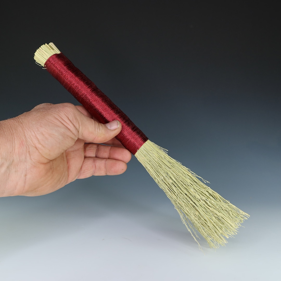 Metalic Maroon Handled Slip Broom, Paint Brush, Hake, Handmade Corn ...