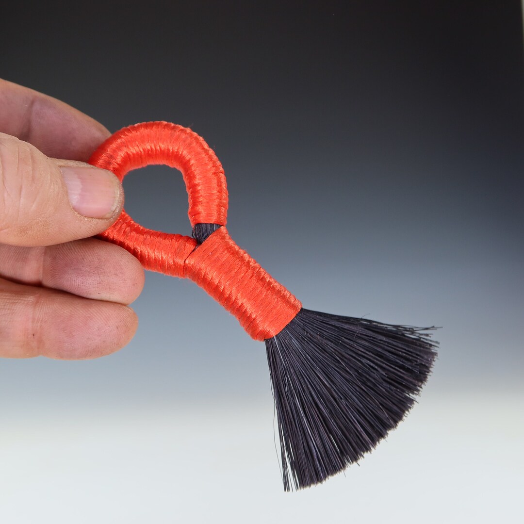 Red and Black Tampico Loop Slip Broom, Paint Brush, Hake, Handmade ...
