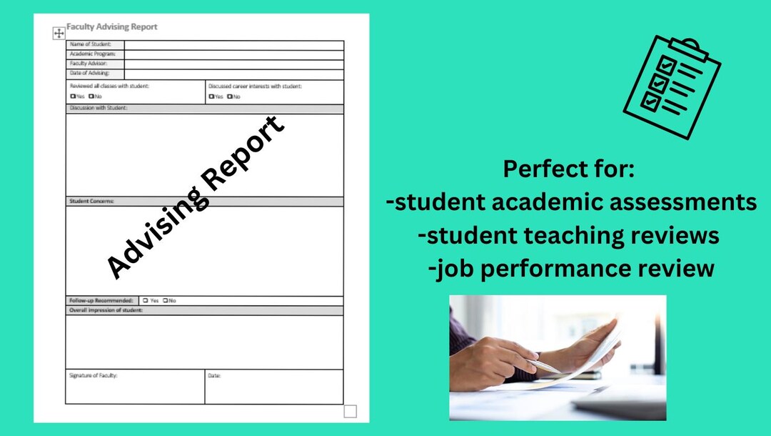 Advising Report Template - Etsy