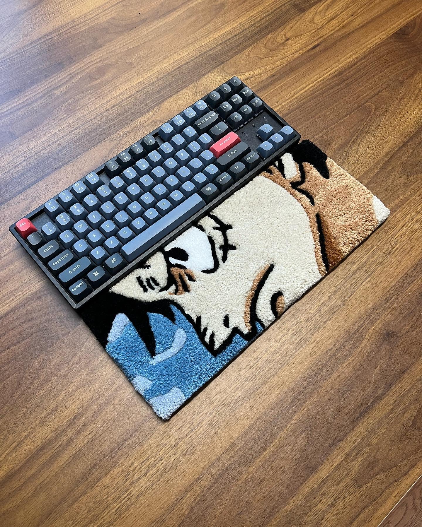 Handmade Luffy Keyboard Tufted Rug One Piece Anime Decor Unique Gaming ...