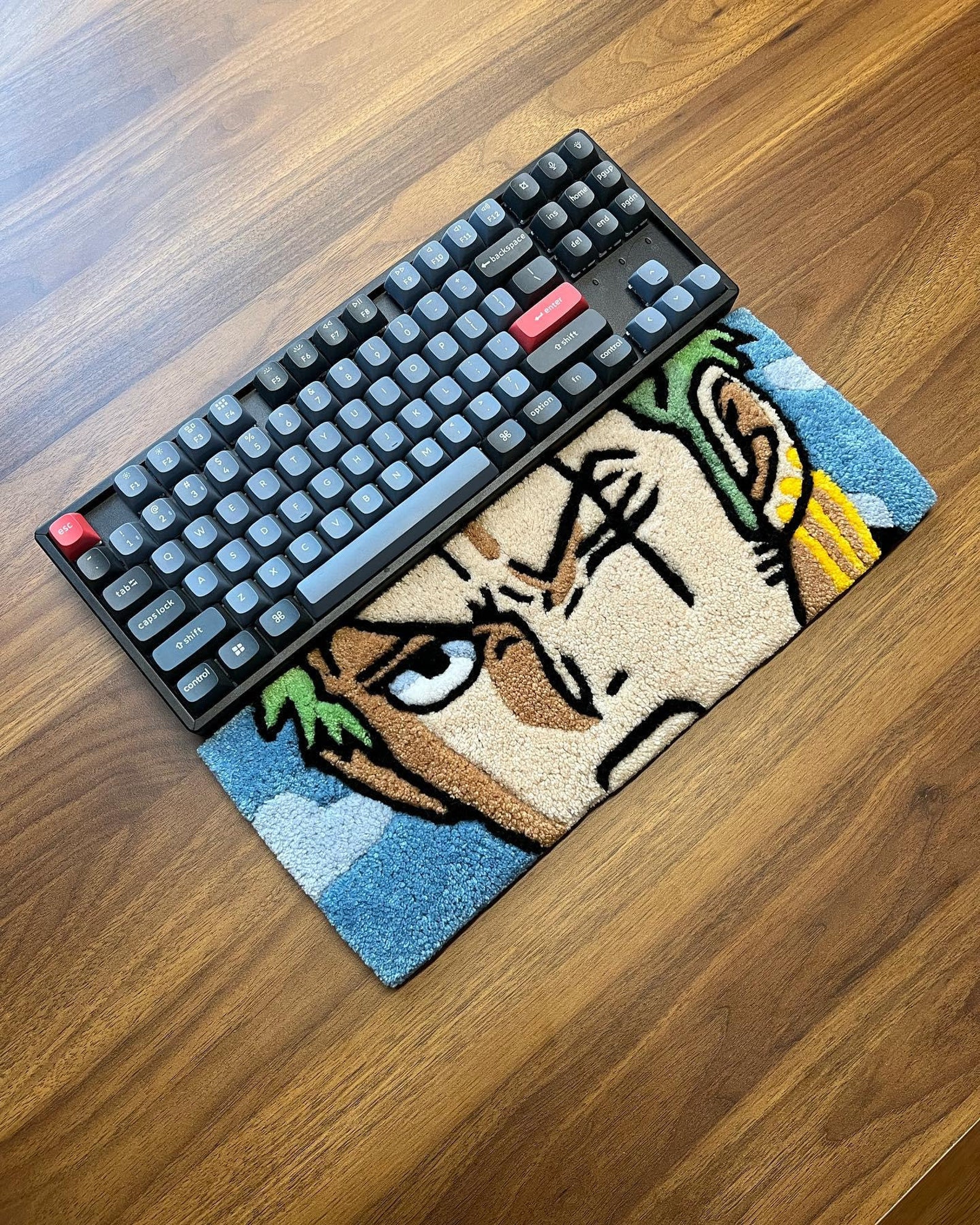 Handmade Zoro Keyboard Tufted Rug One Piece Anime Decor Unique Gaming ...