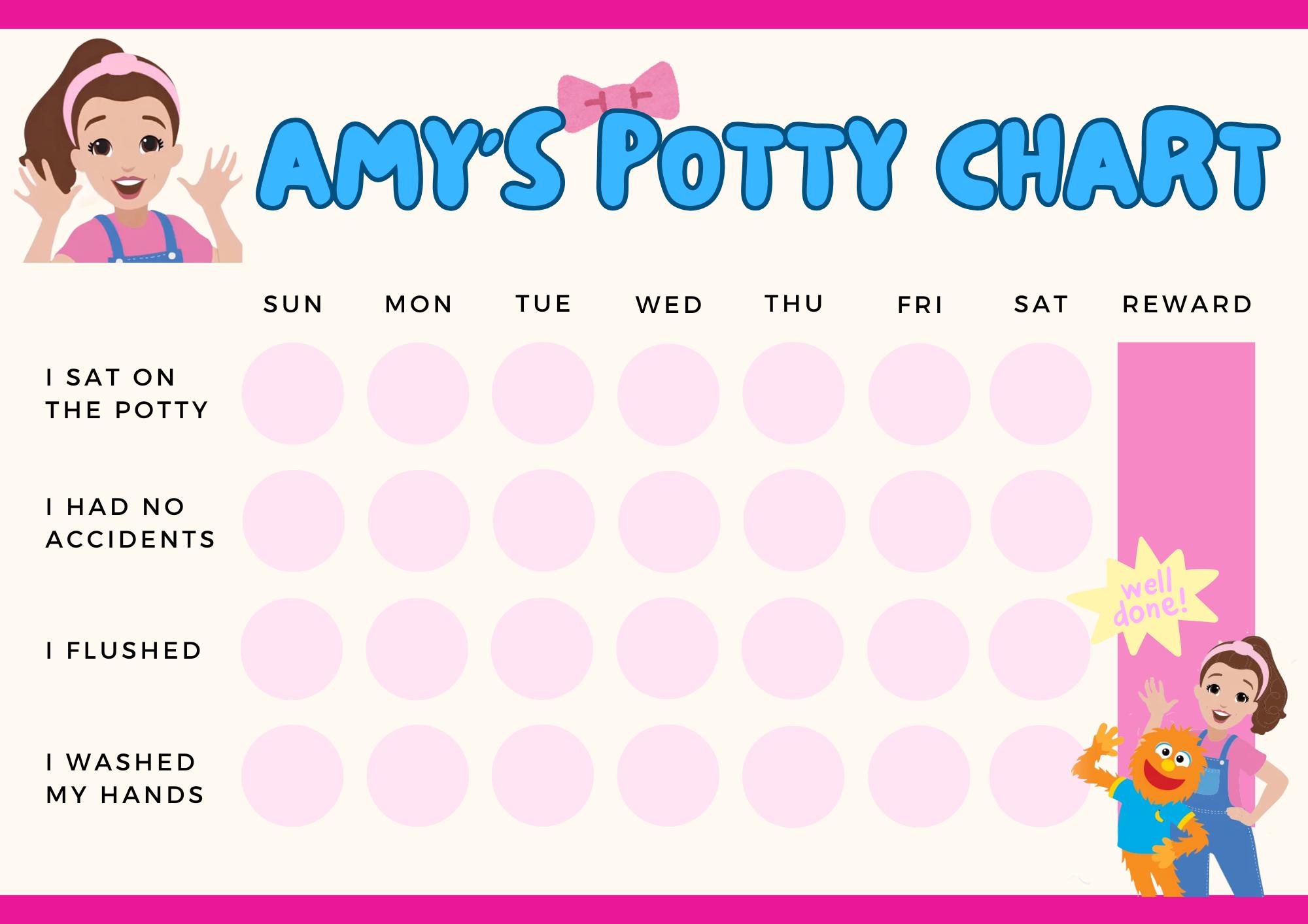 Ms Rachel, Potty Training Chart, Ms RACHEL Rewards Chart, Toilet ...