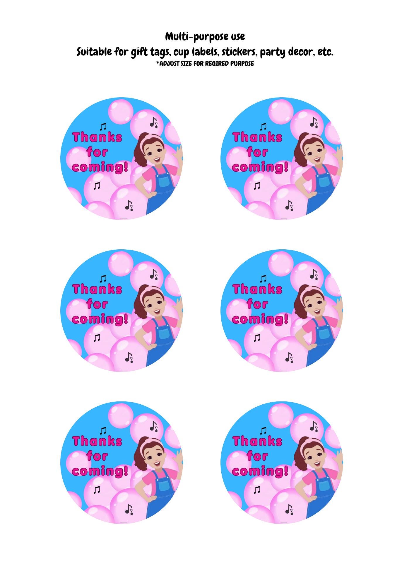 Ms Rachel Birthday, Party Tag, Lolly Tag, Label, Ms Rachel Theme, Ms ...