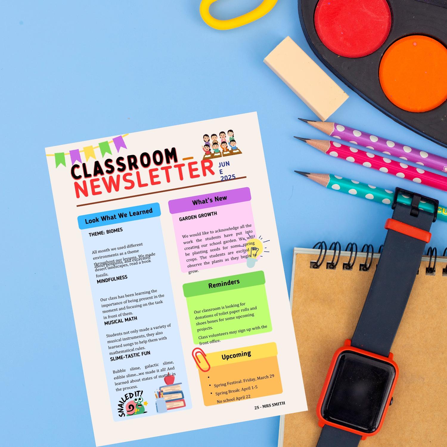 Newsletter, Classroom Newsletter, School Newsletter, What We Did, Note ...