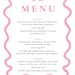 Lunch Menu, Dinner Menu, Wedding Menu, Birthday Menu, Pink Menu, Bow ...