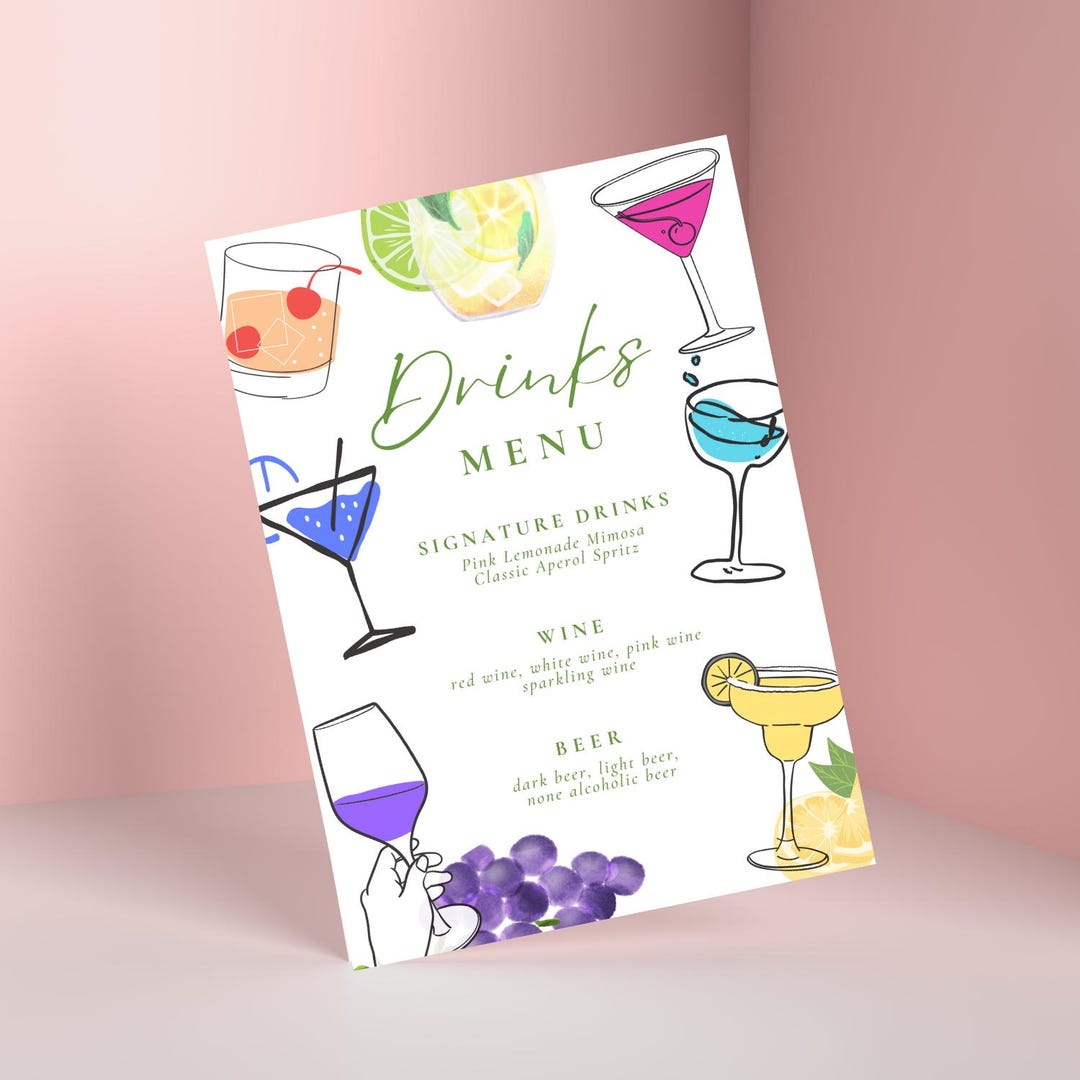 Cocktail Menu, Drinks Menu, Green, Bar Menu, Bar Tab, Restaurant Menu ...