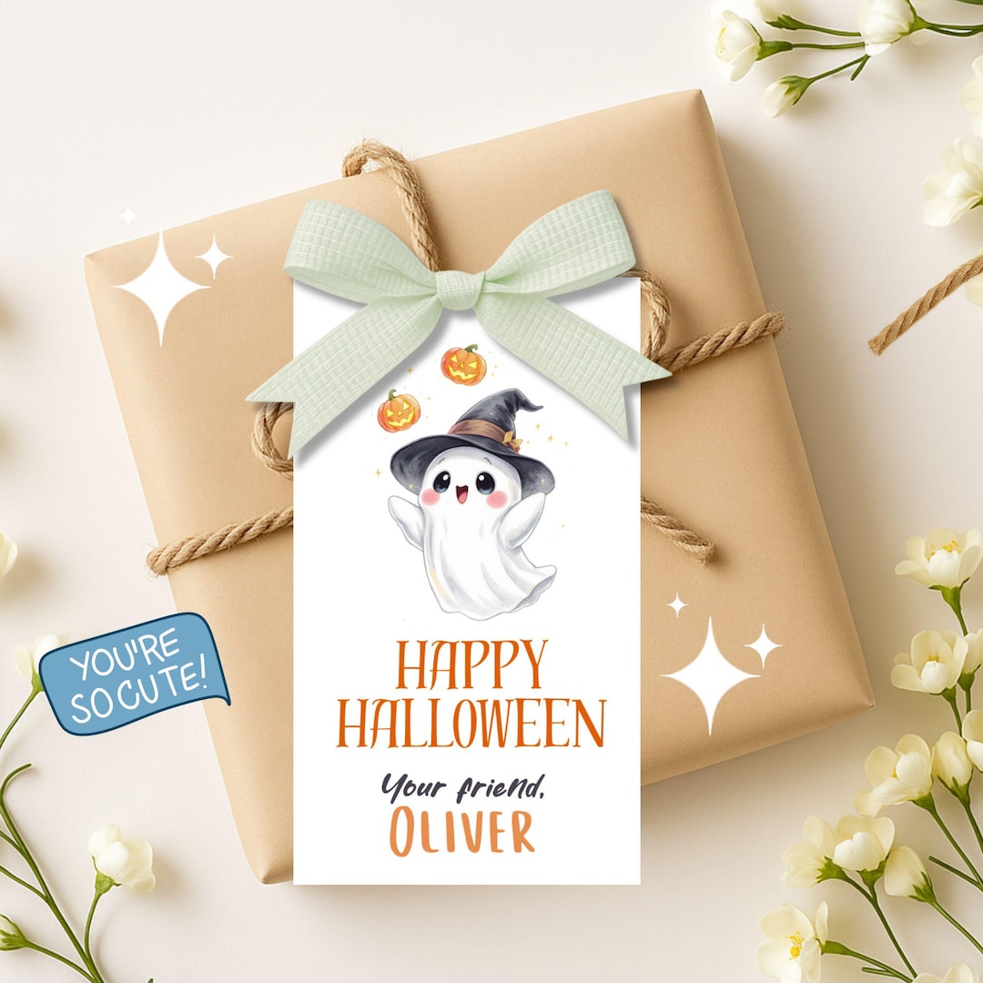 Editable Halloween Gift Tags, Printable Halloween Favor Tags for ...
