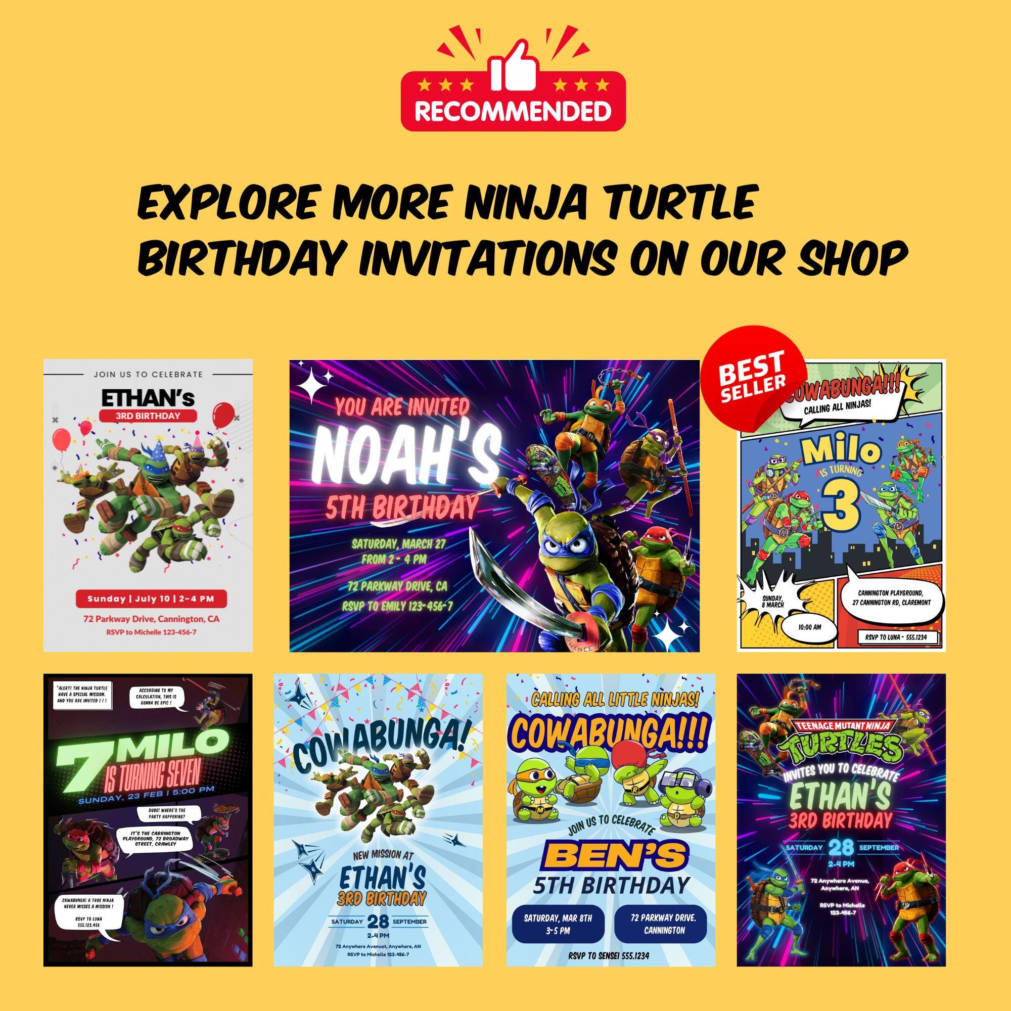 Editable Ninja Turtle Birthday Invitation – Printable Ninja Kids Party ...