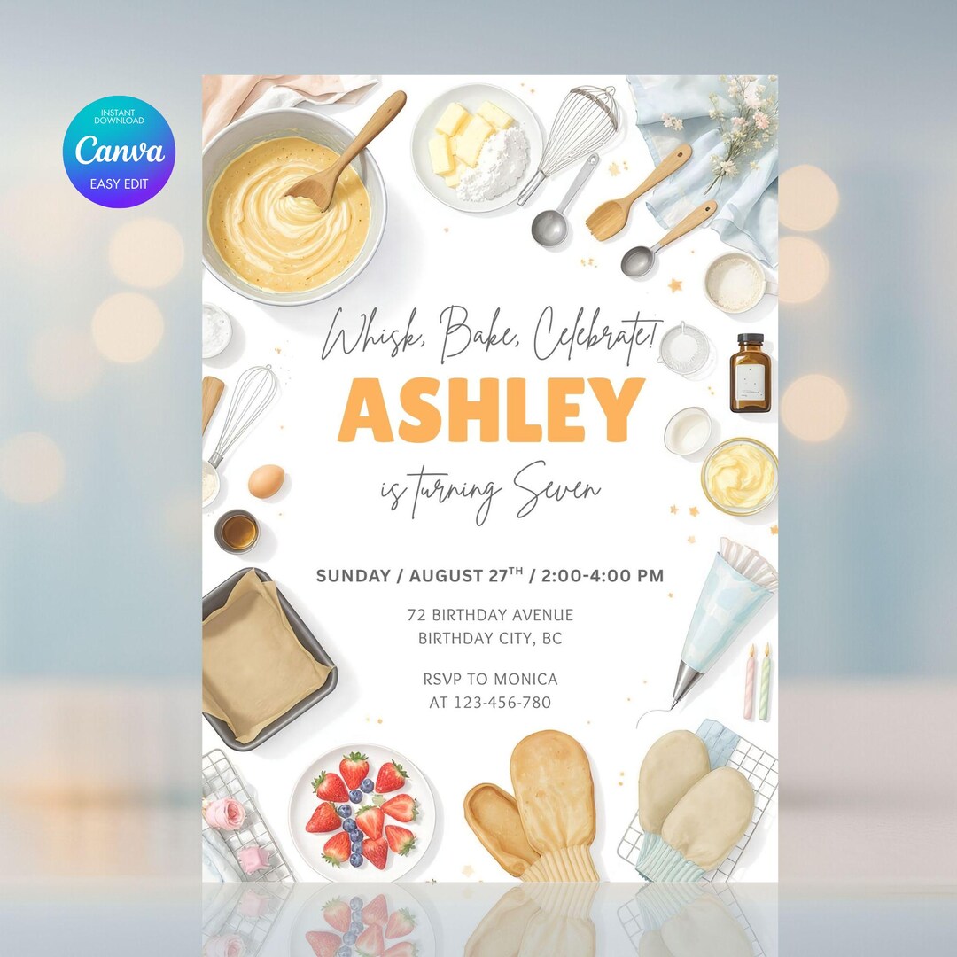 Baking Birthday Invitation Template: Cake & Cupcake Party (printable ...