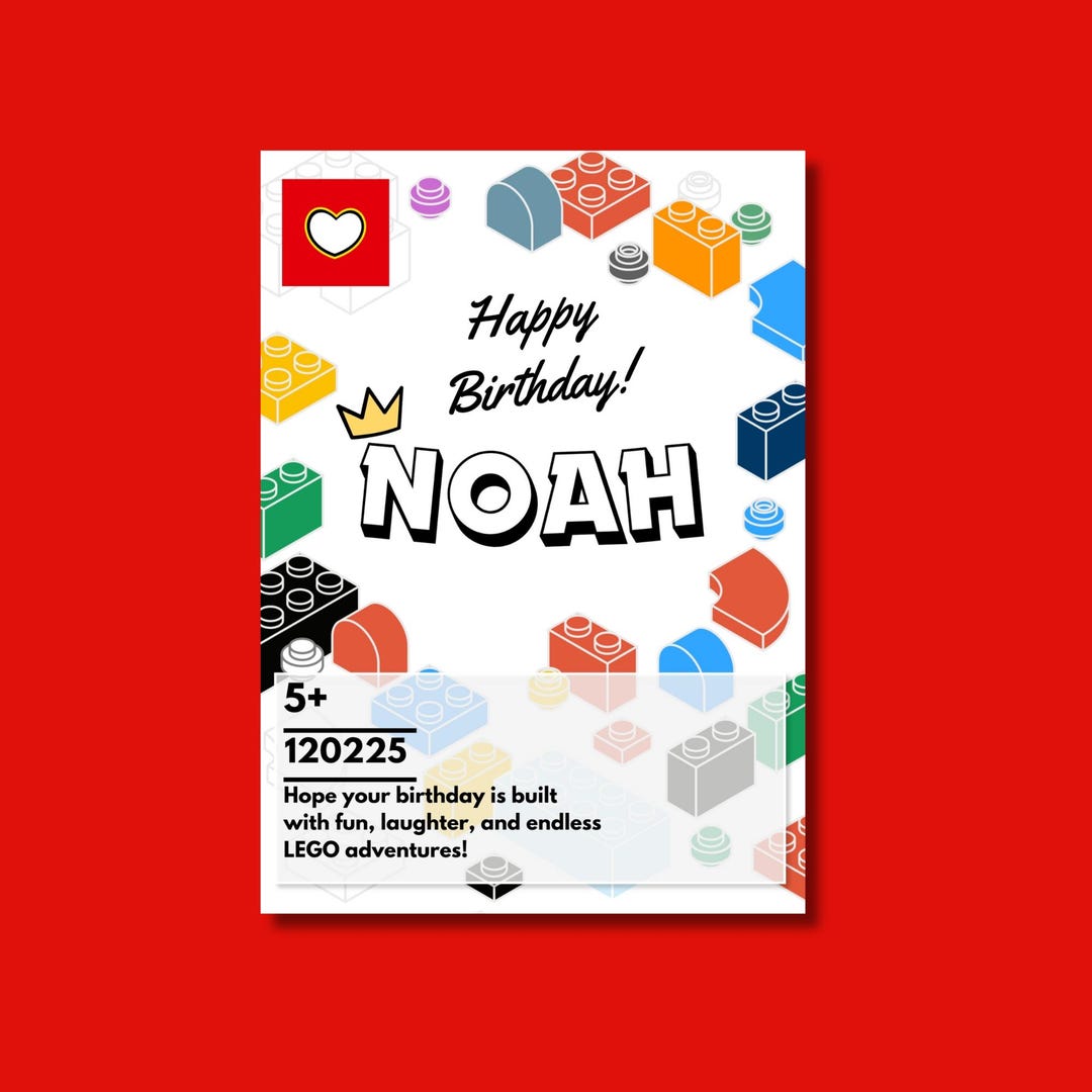 Custom Brick Birthday Card With Personalized Details - Instant Digital ...