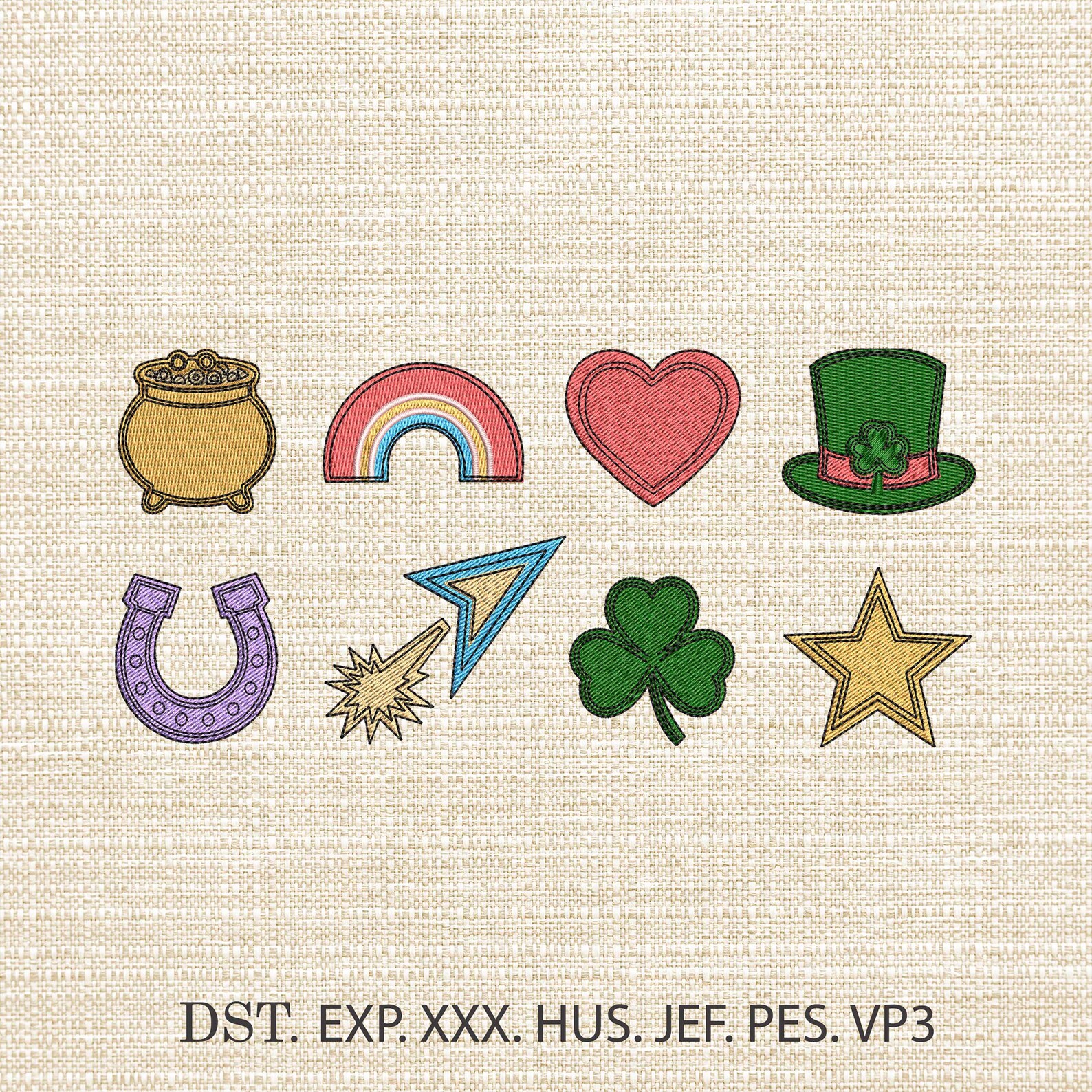 St Patrick's Day Embroidery, Lucky Charm Embroidery Design, Digital ...