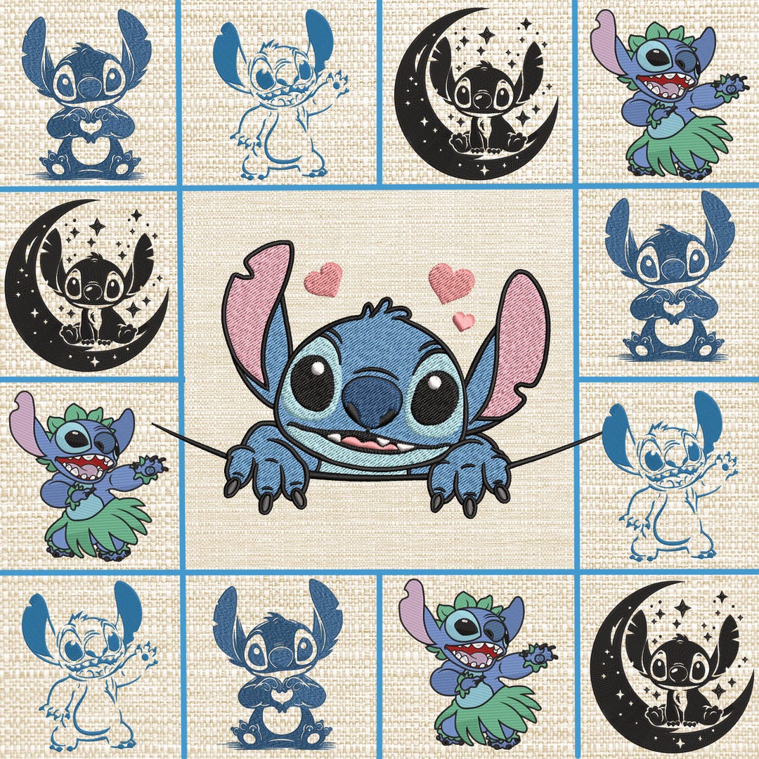 Stitch Embroidery Collection, Disney Stitch Embroidery Set, Cute Stitch ...