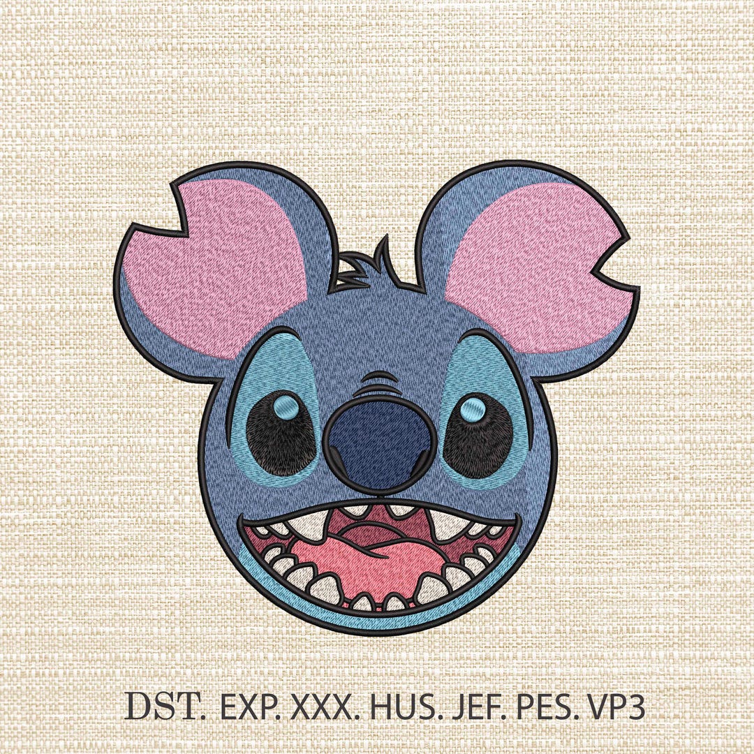 Stitch Face Embroidery, Disney Stitch Head Design, Cute Stitch ...