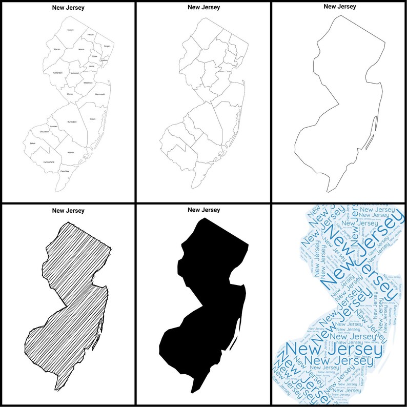 Printable New Jersey Maps / State Outline and Labeled Geography Sheets ...