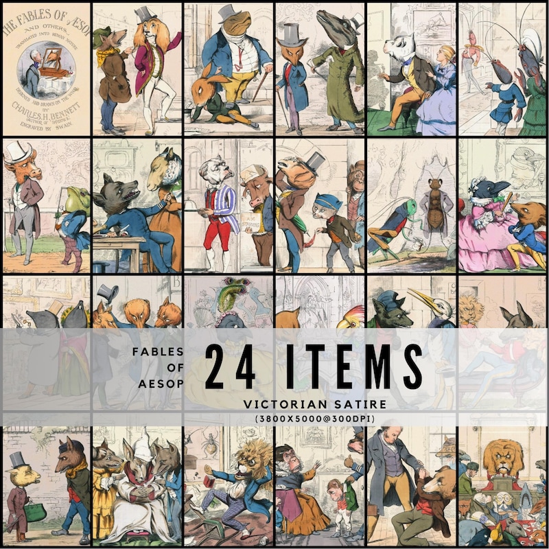 Animals in Aesops Fables - Etsy
