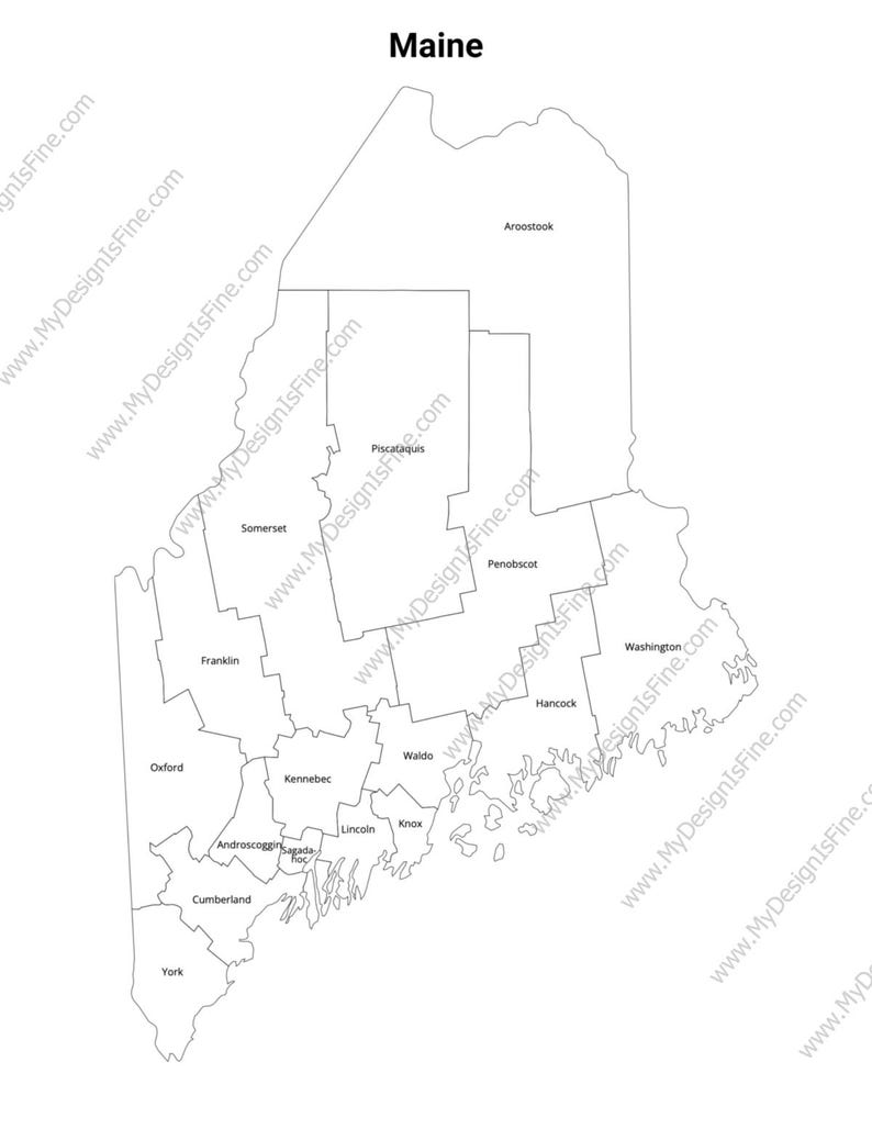 Printable Maine Maps / State Outline and Labeled Geography Sheets ...