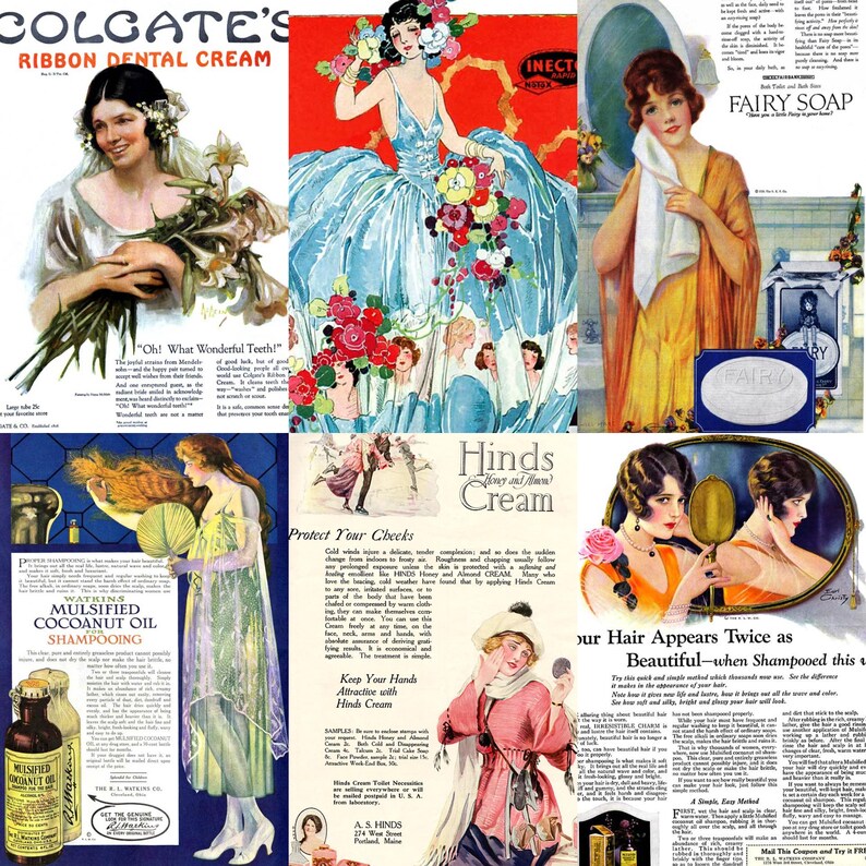 130+ Vintage Magazine Advertisements - Personal Care / Junk Journal ...