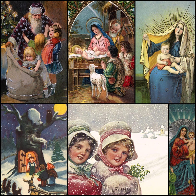 170+ Vintage Christmas Postcards – High-resolution Holiday Ephemera ...