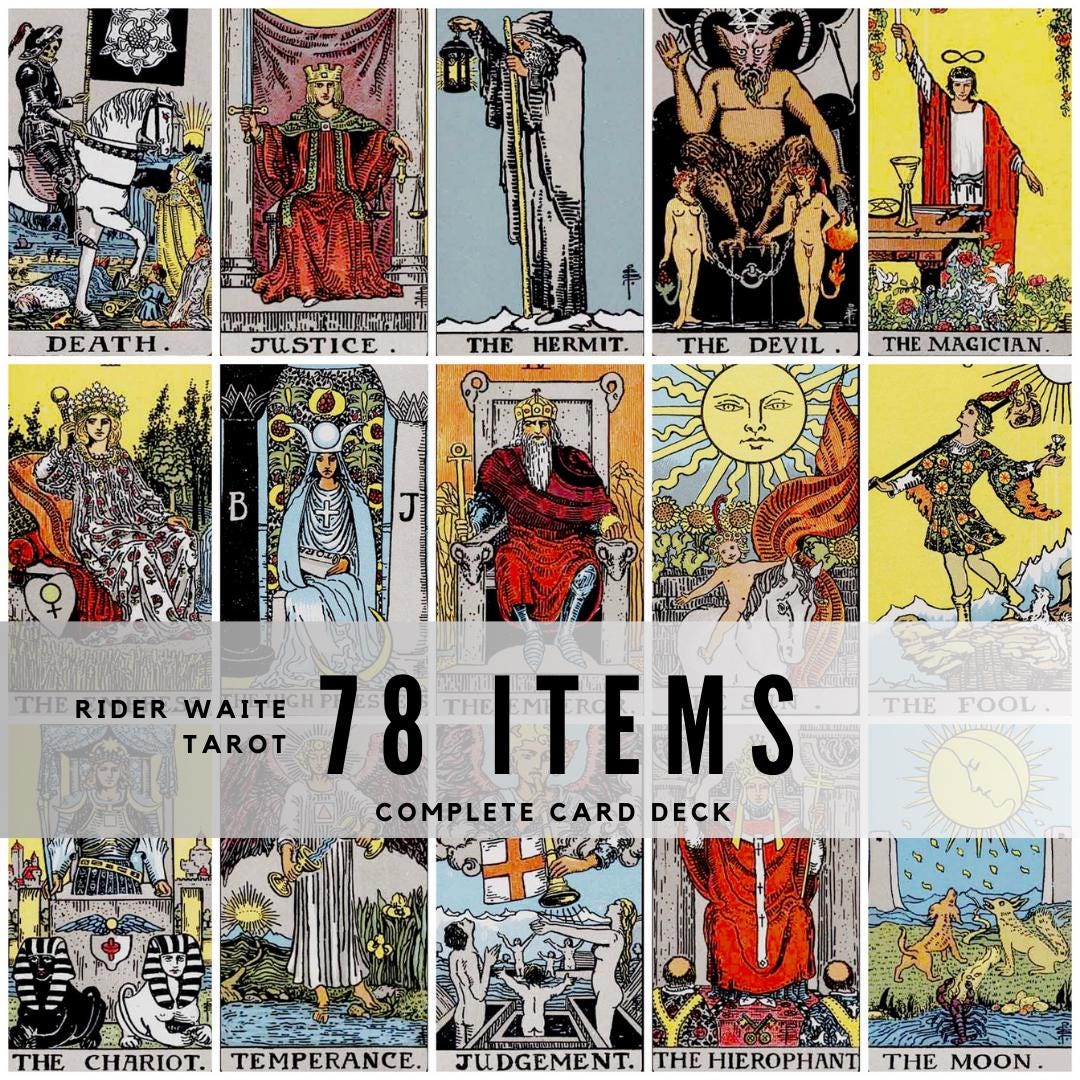 Full Rider Waite Tarot Card Deck / Timeless Symbolism & Mystical Art ...