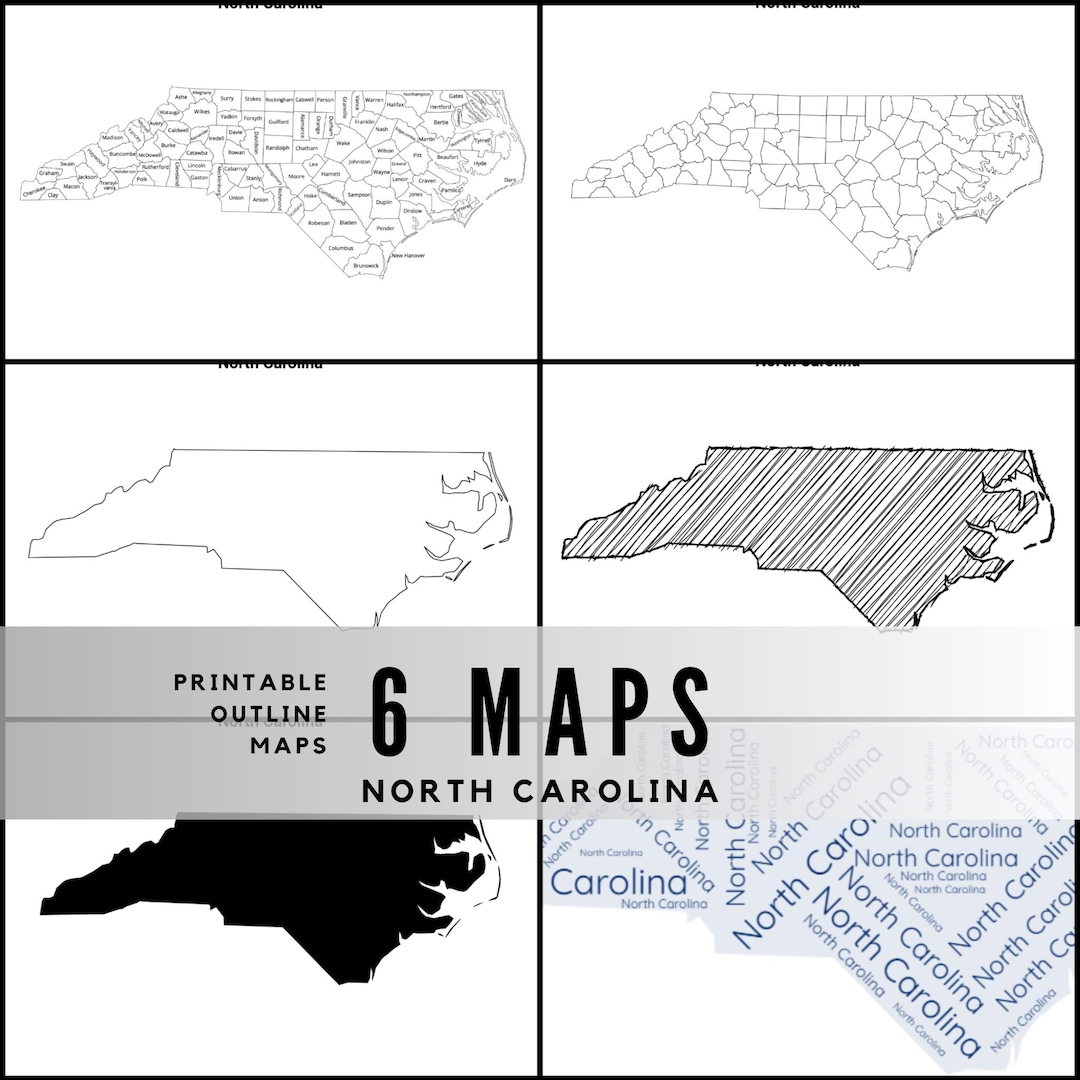 Printable North Carolina Maps / State Outline and Labeled Geography ...