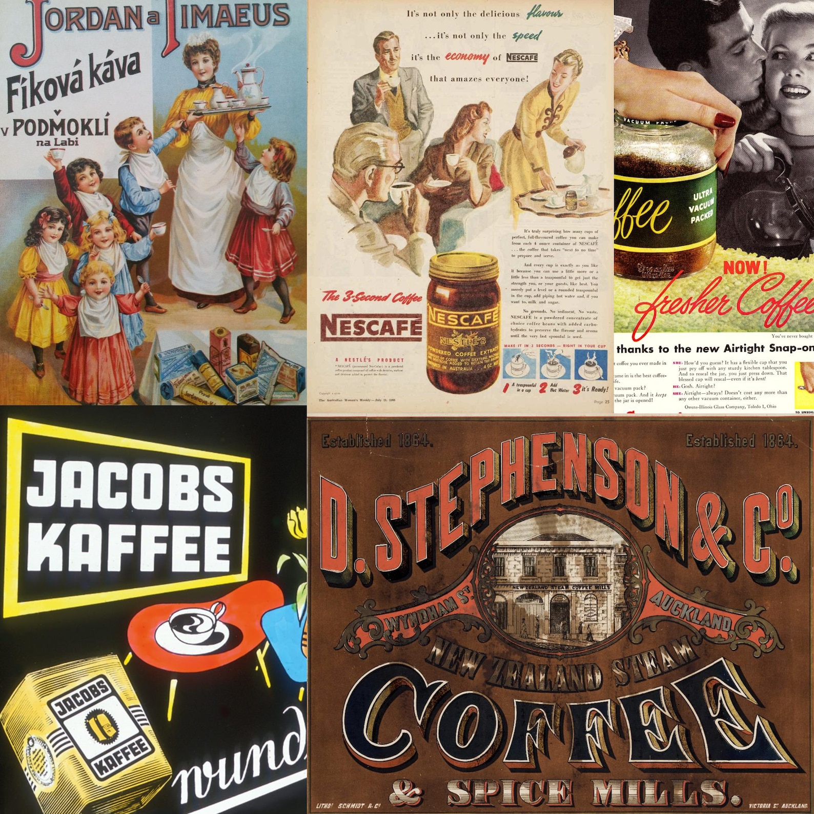 50+ Vintage Coffee Advertising Posters / High-quality Digital Downloads ...