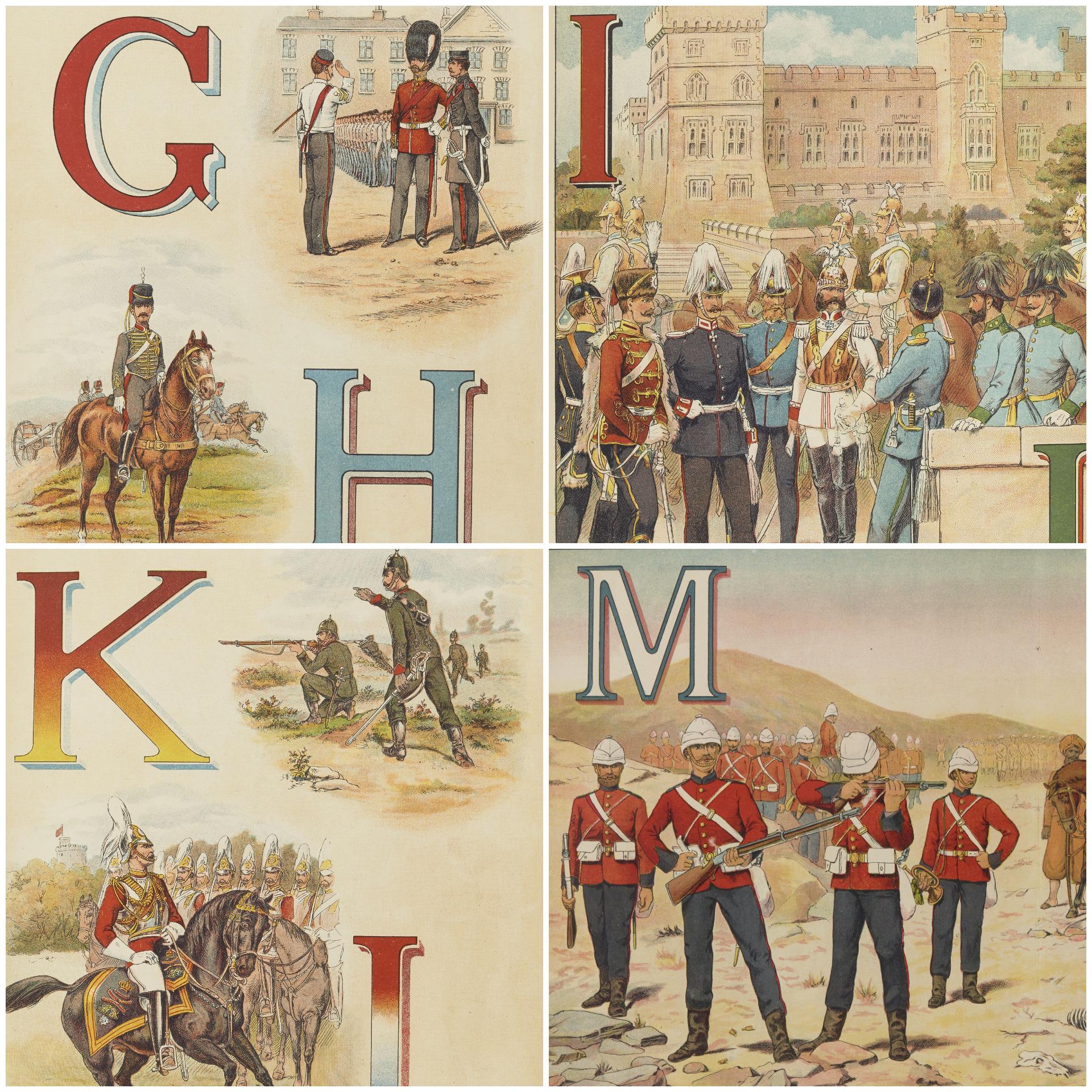 Vintage Military Alphabet Book – 1889 Illustrated ABC | Digital ...